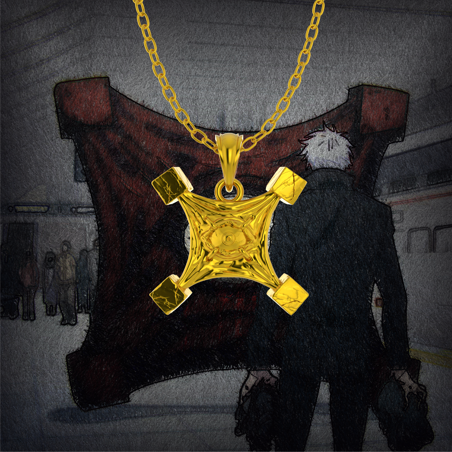 Open Prison Pendant | Unique Anime-Inspired Jewelry | KAIWORKS