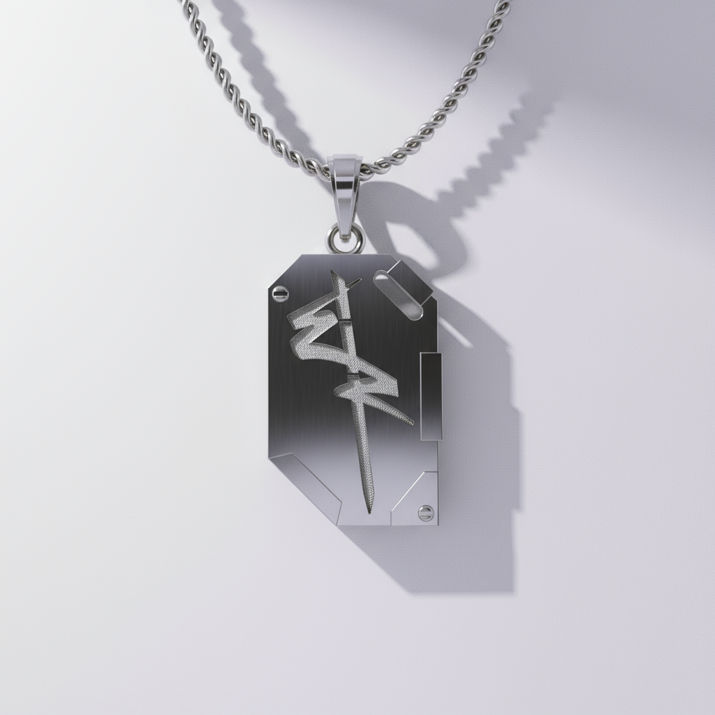 Edgerunner Chip Pendant – Cyberpunk-Inspired Jewelry for Rebels – KAIWORKS