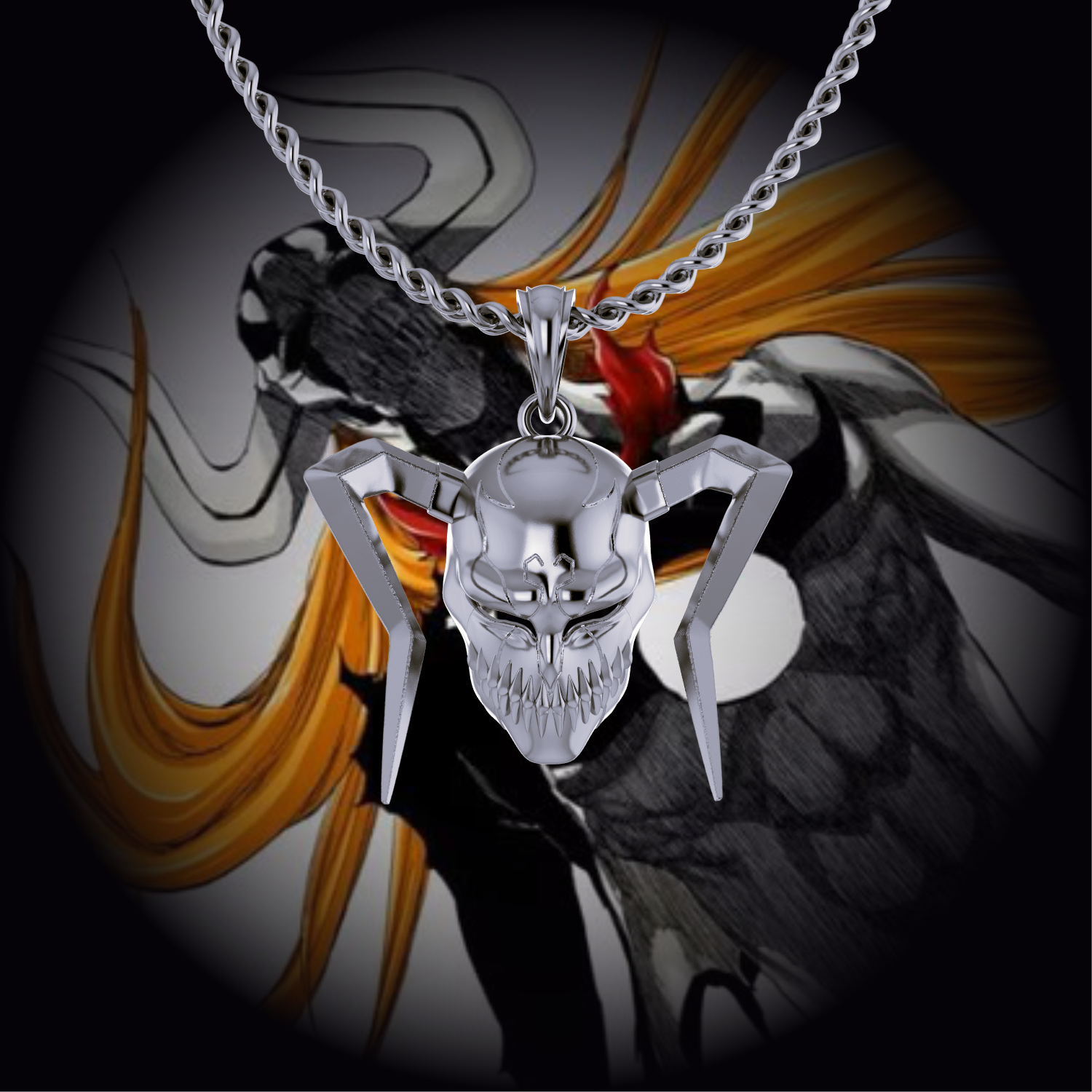 Full Hollow Mask Pendant - Unique Anime-Inspired Jewelry – KAIWORKS